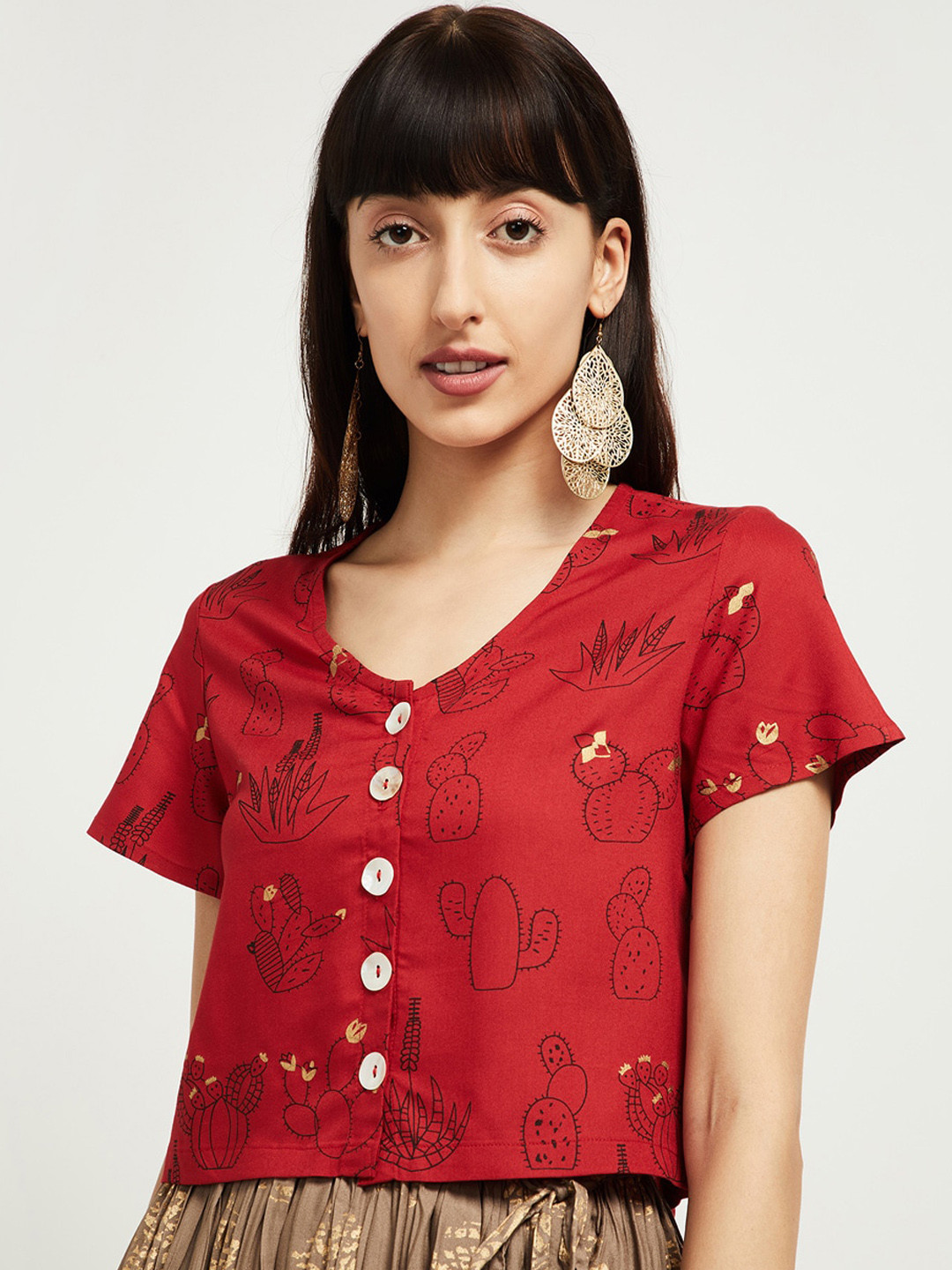 Buy Max Women Red Printed Boxy Top - Tops for Women 12976046 | Myntra