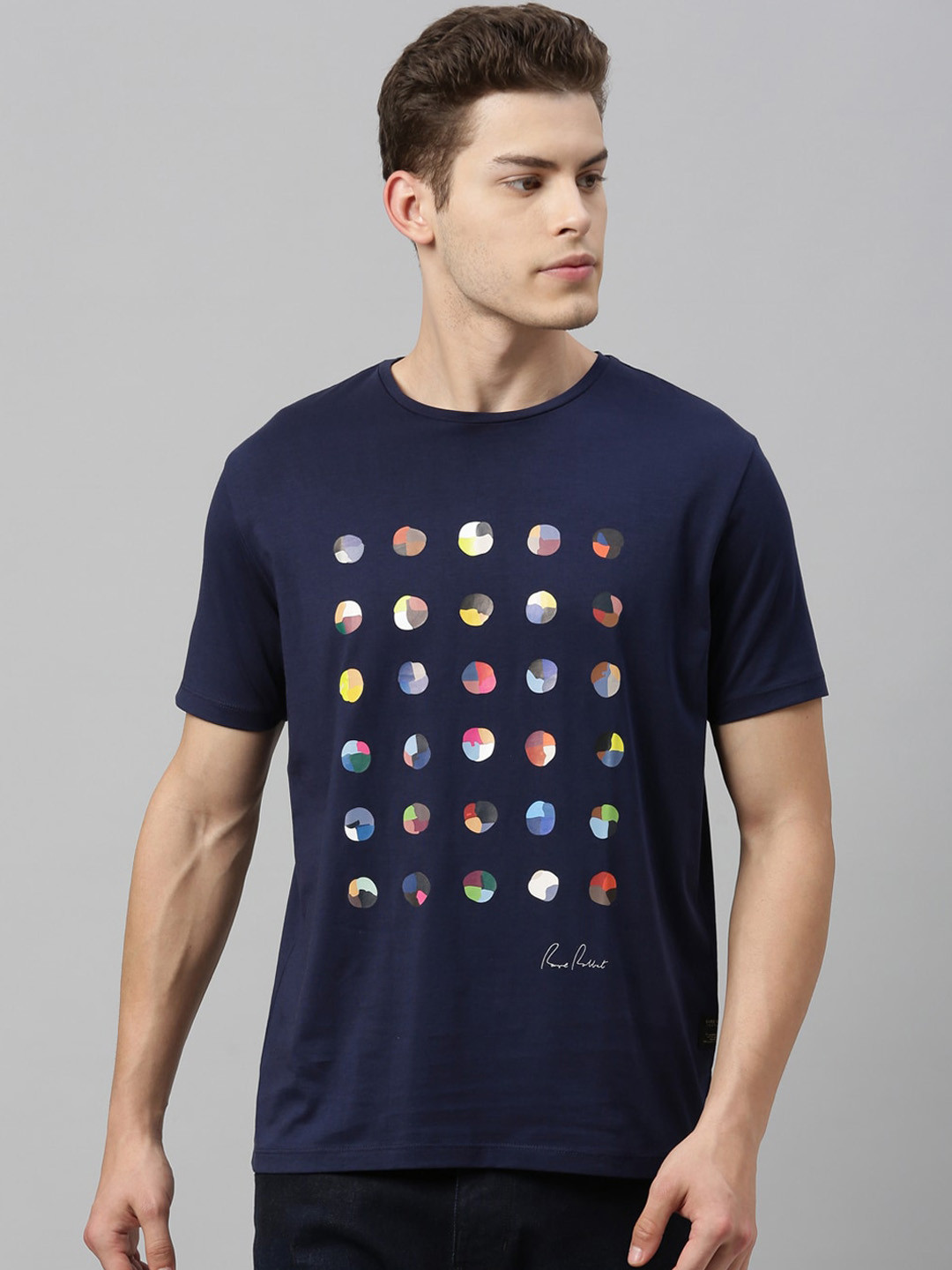 Buy RARE RABBIT Men Flip Slim Fit Printed Round Neck T Shirt - Tshirts ...