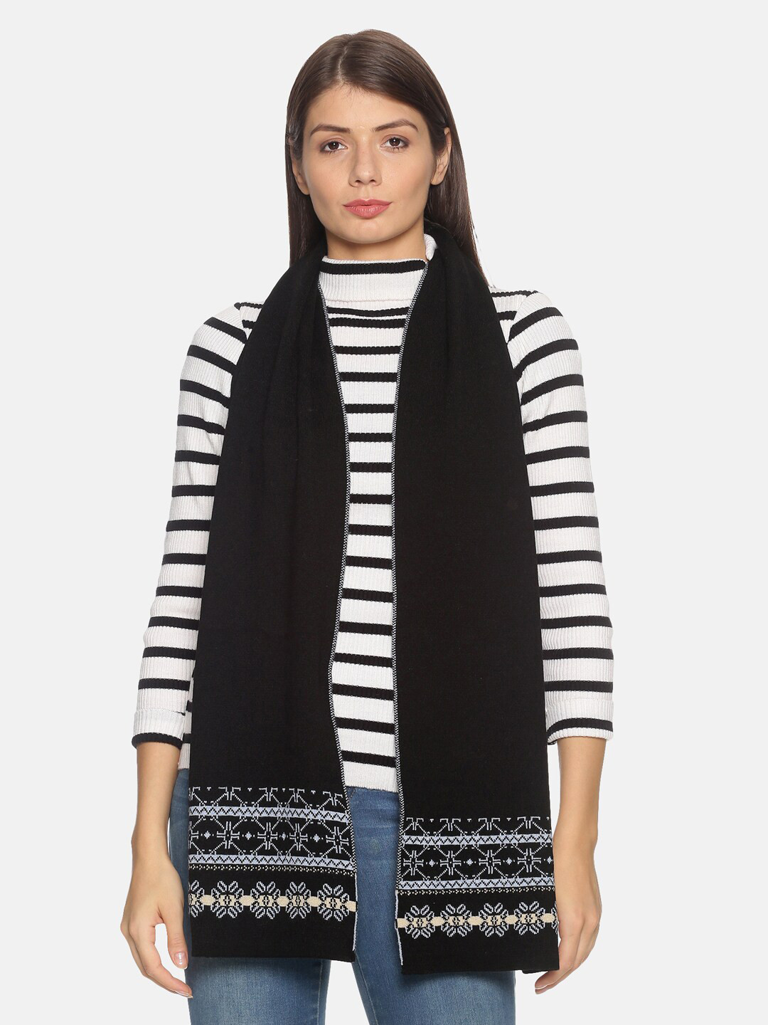 Buy 513 Women Black Solid Mufflers - Mufflers for Women 12980530 | Myntra