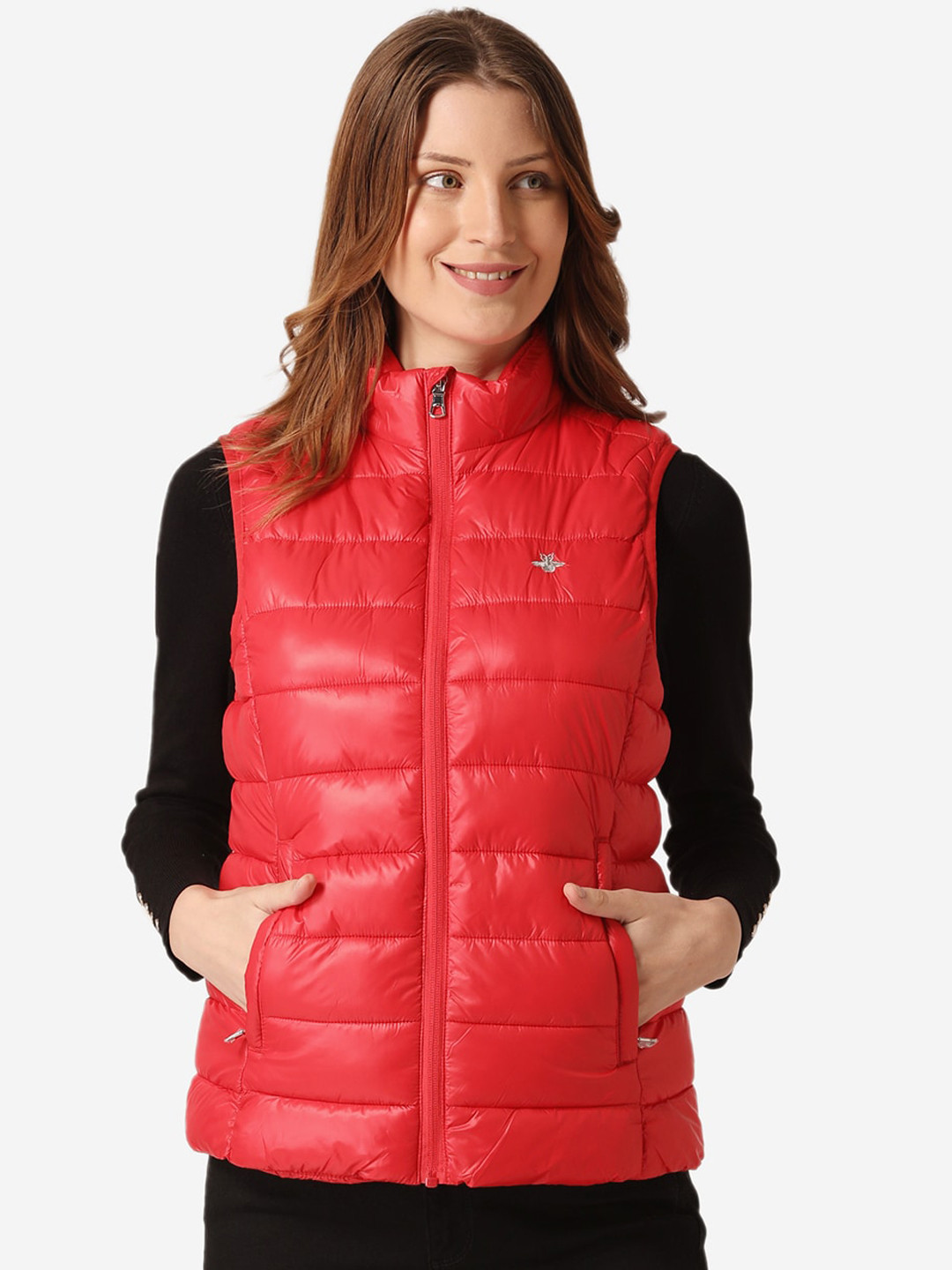 Buy Mode By Red Tape Women Red Solid Puffer Jacket - Jackets for Women ...