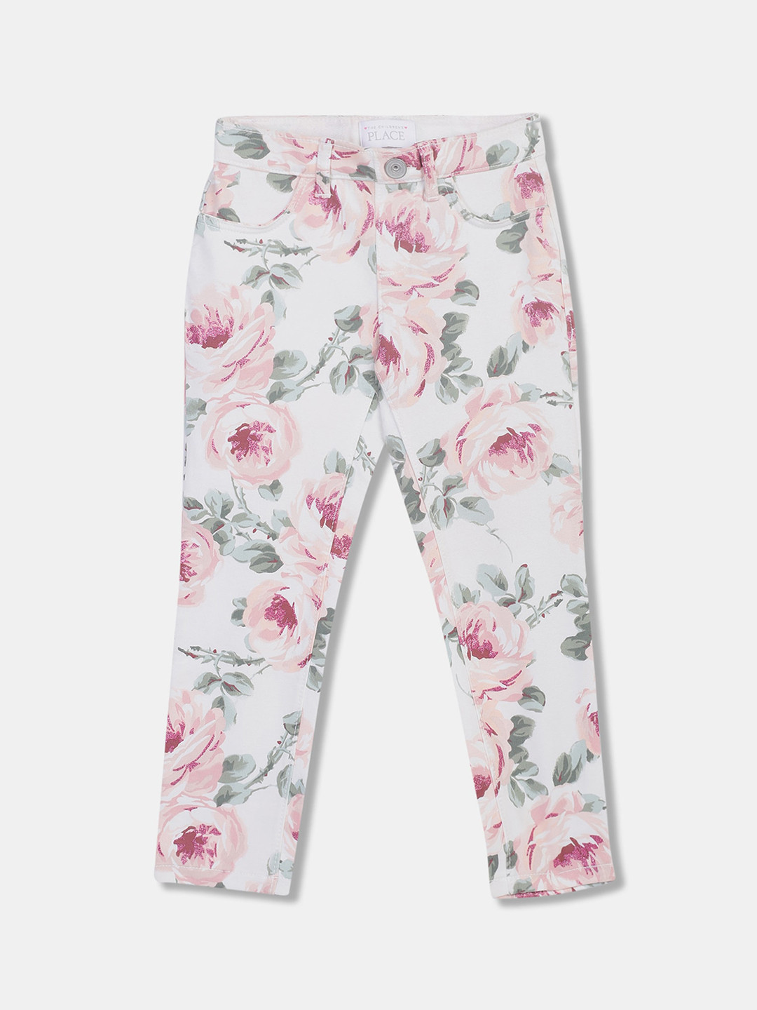 Buy The Childrens Place Girls White Regular Fit Printed Regular ...