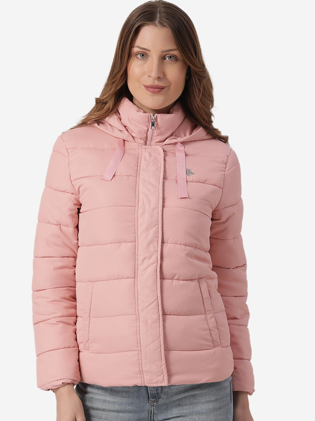 Buy Mode By Red Tape Women Pink Solid Padded Jacket - Jackets for Women ...
