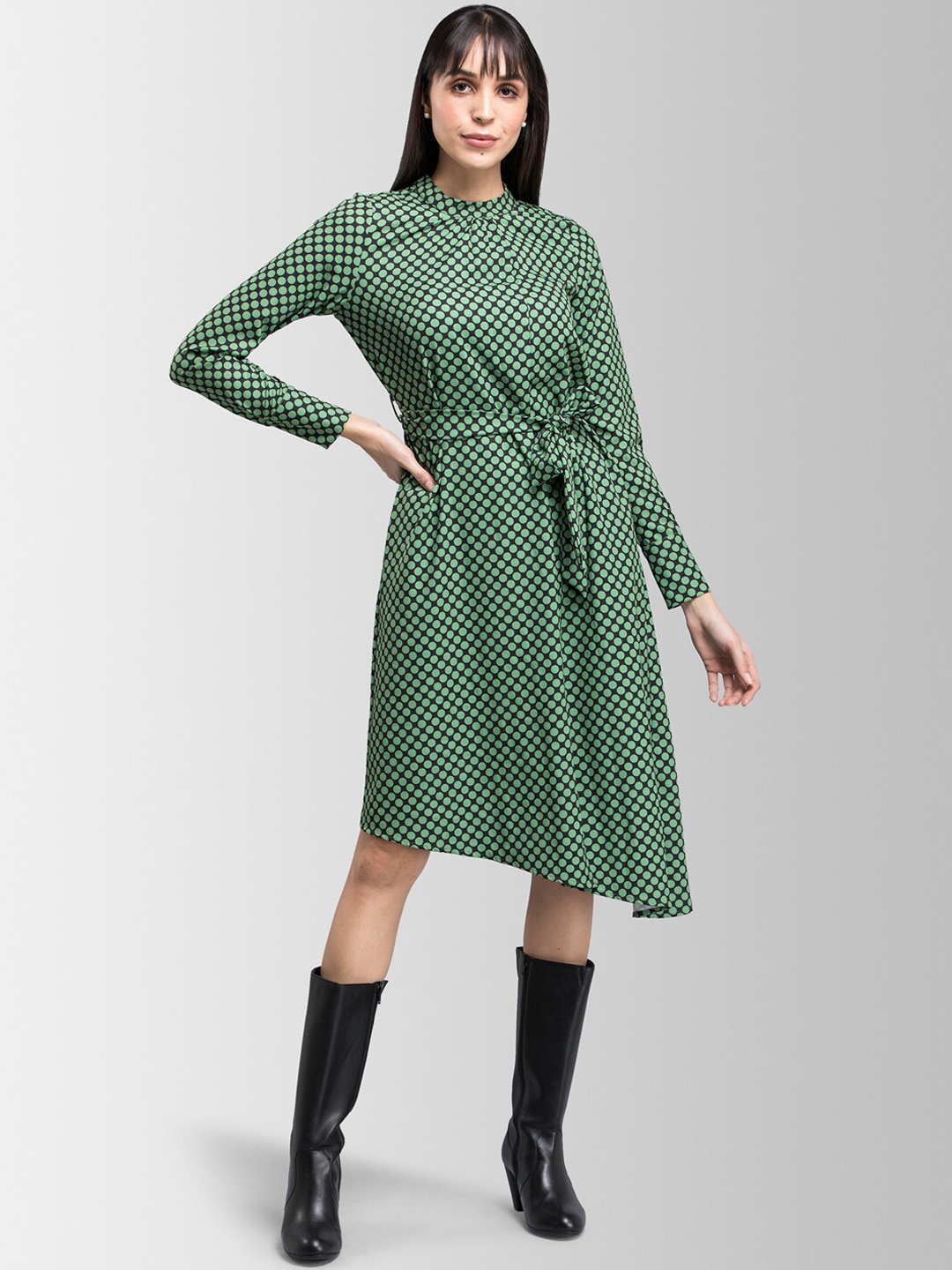 Buy FableStreet Women Green Printed Fit And Flare Dress - Dresses for ... Buy FableStreet Women Green Printed Fit And Flare Dress - Dresses for ...