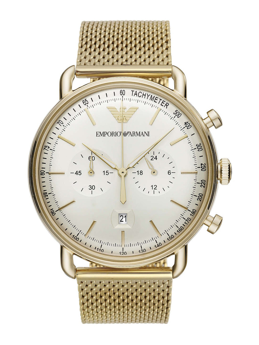 Buy Emporio Armani Men Gold Toned Analogue Watch AR11315 - Watches for ...