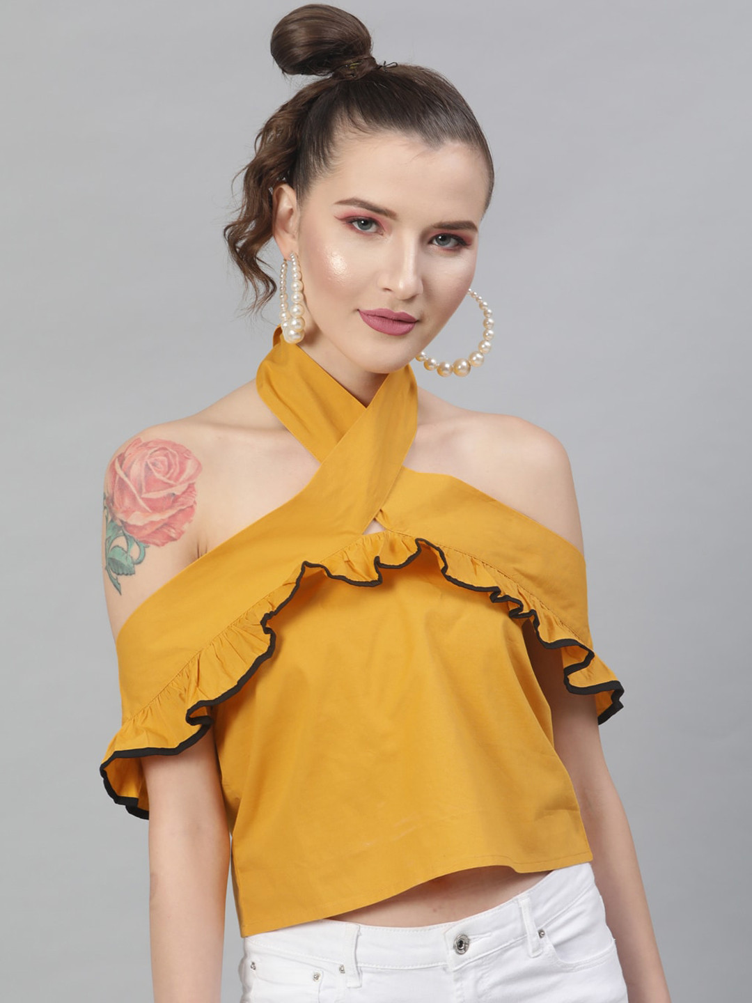Buy STREET 9 Women Mustard Yellow Solid Top - Tops for Women 13115182 ...
