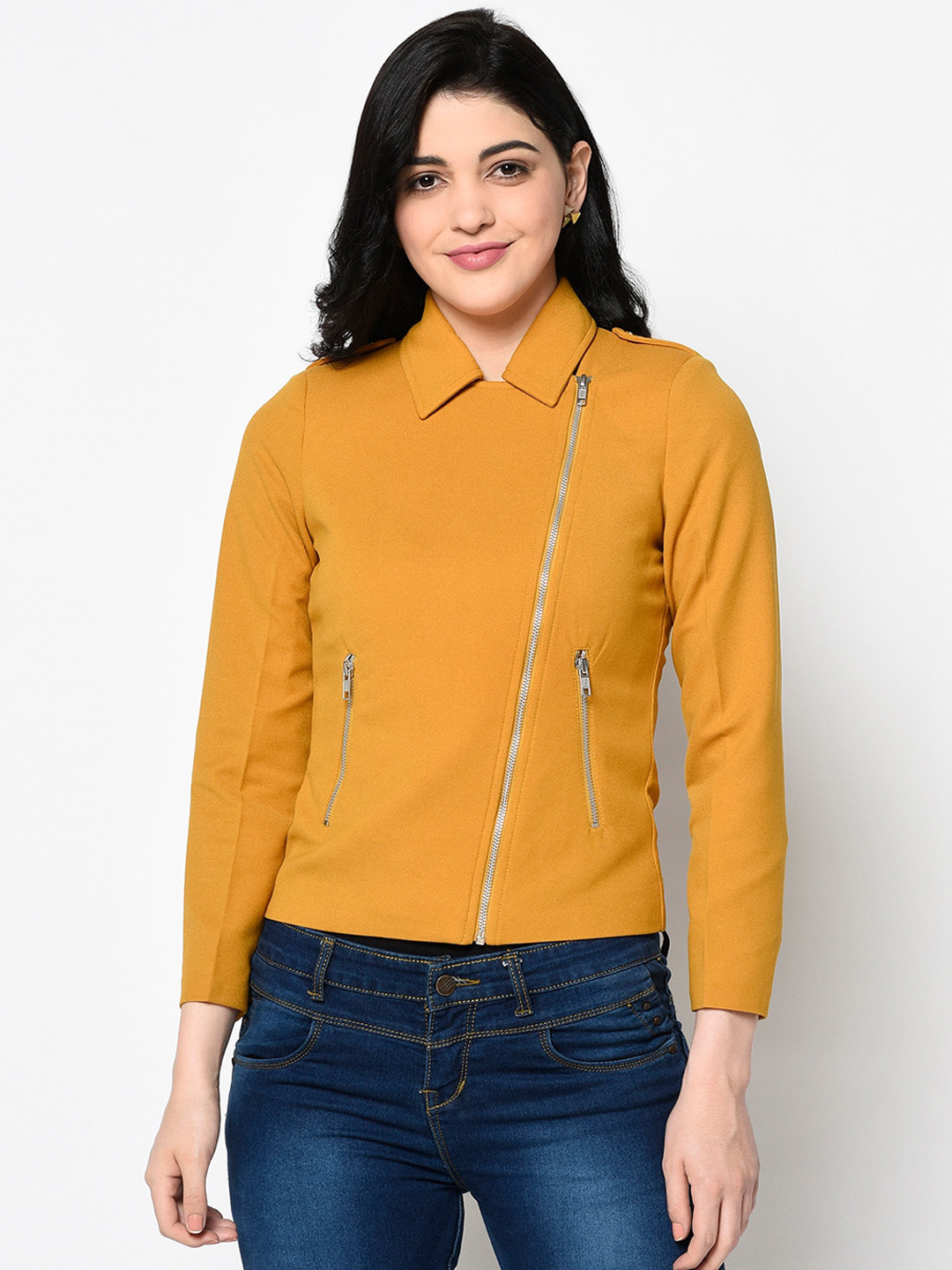 Buy Trufit Women Mustard Solid Insulator Tailored Jacket - Jackets for ...
