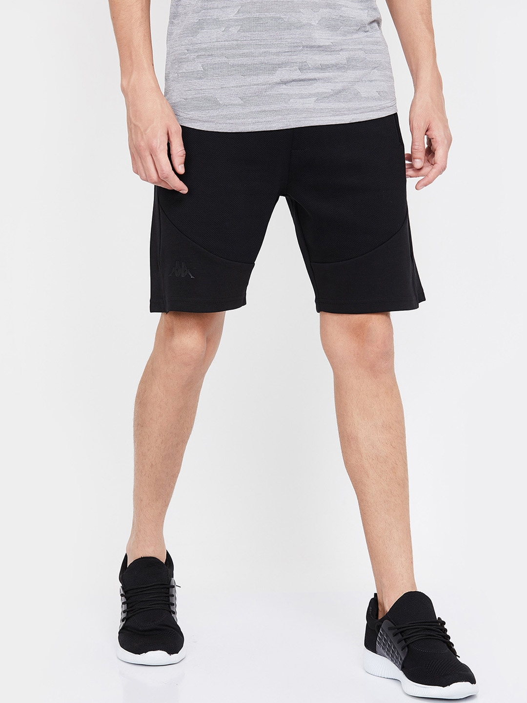 Buy Kappa Men Black Solid Regular Fit Sports Shorts - Shorts for Men ...