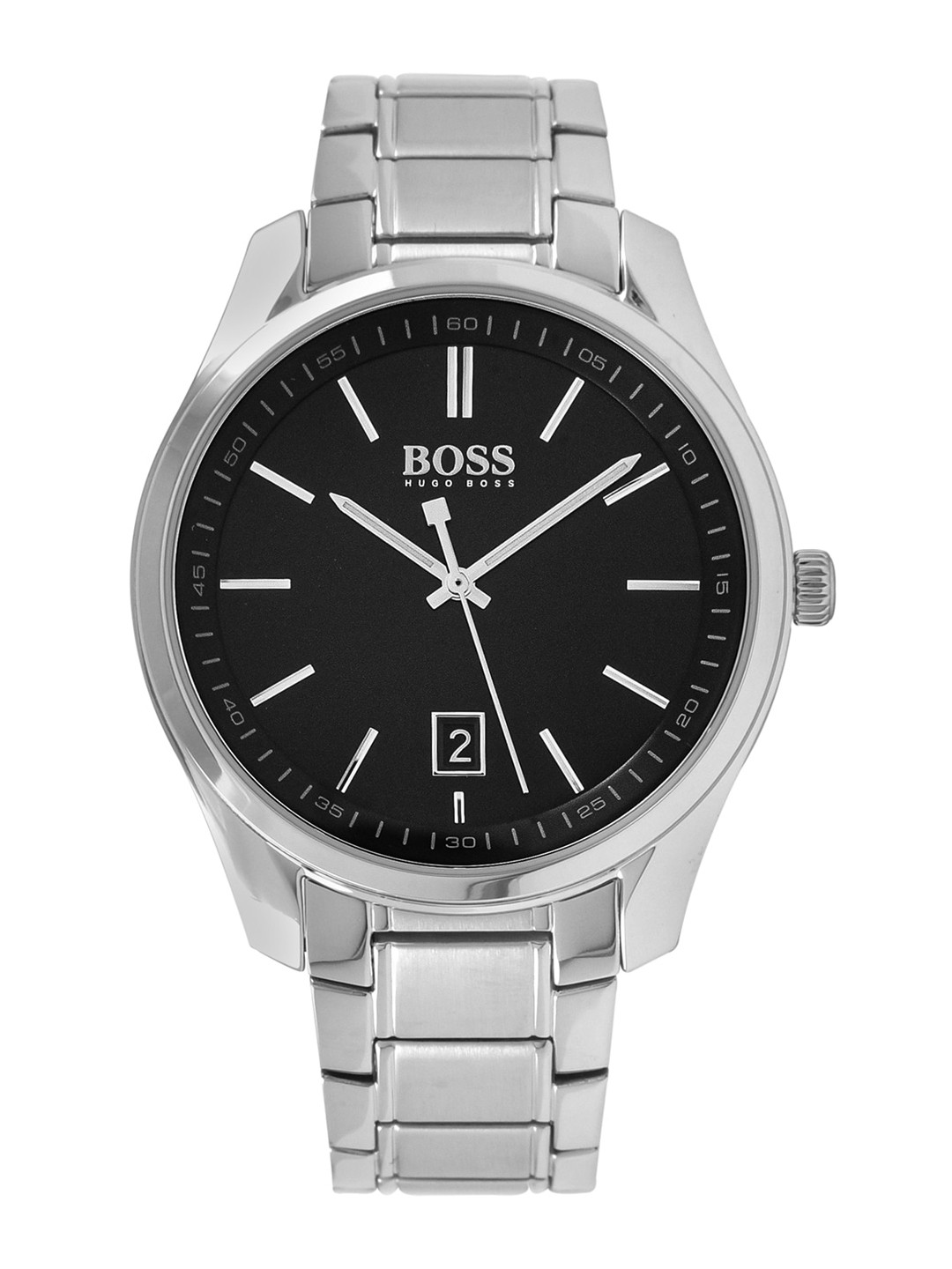 Buy Hugo Boss Men Black & Silver Toned Analogue Watch 1513730 - Watches ...