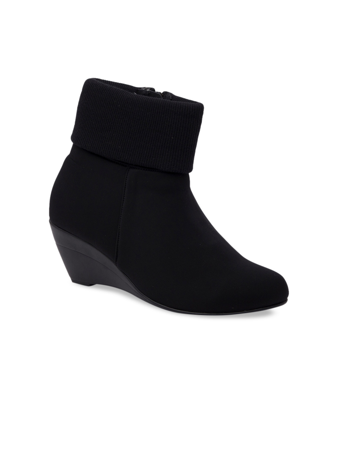 Buy Rocia Women Black Solid Heeled Boots - Boots for Women 12892664 ...