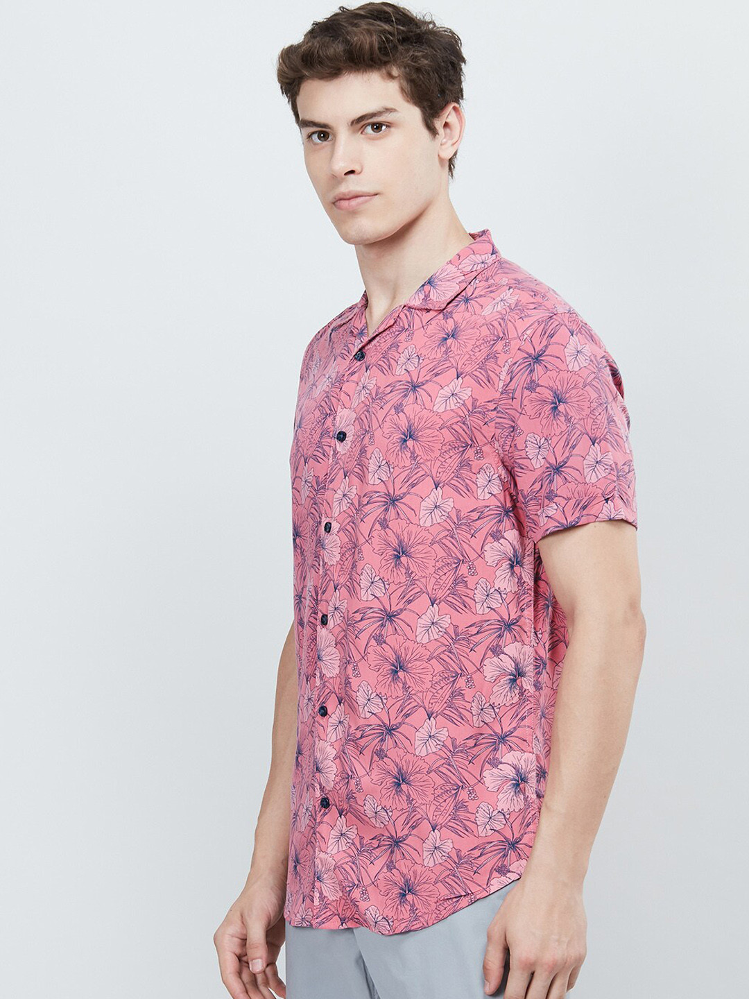 Buy Max Men Pink Slim Fit Printed Casual Shirt - Shirts for Men ...
