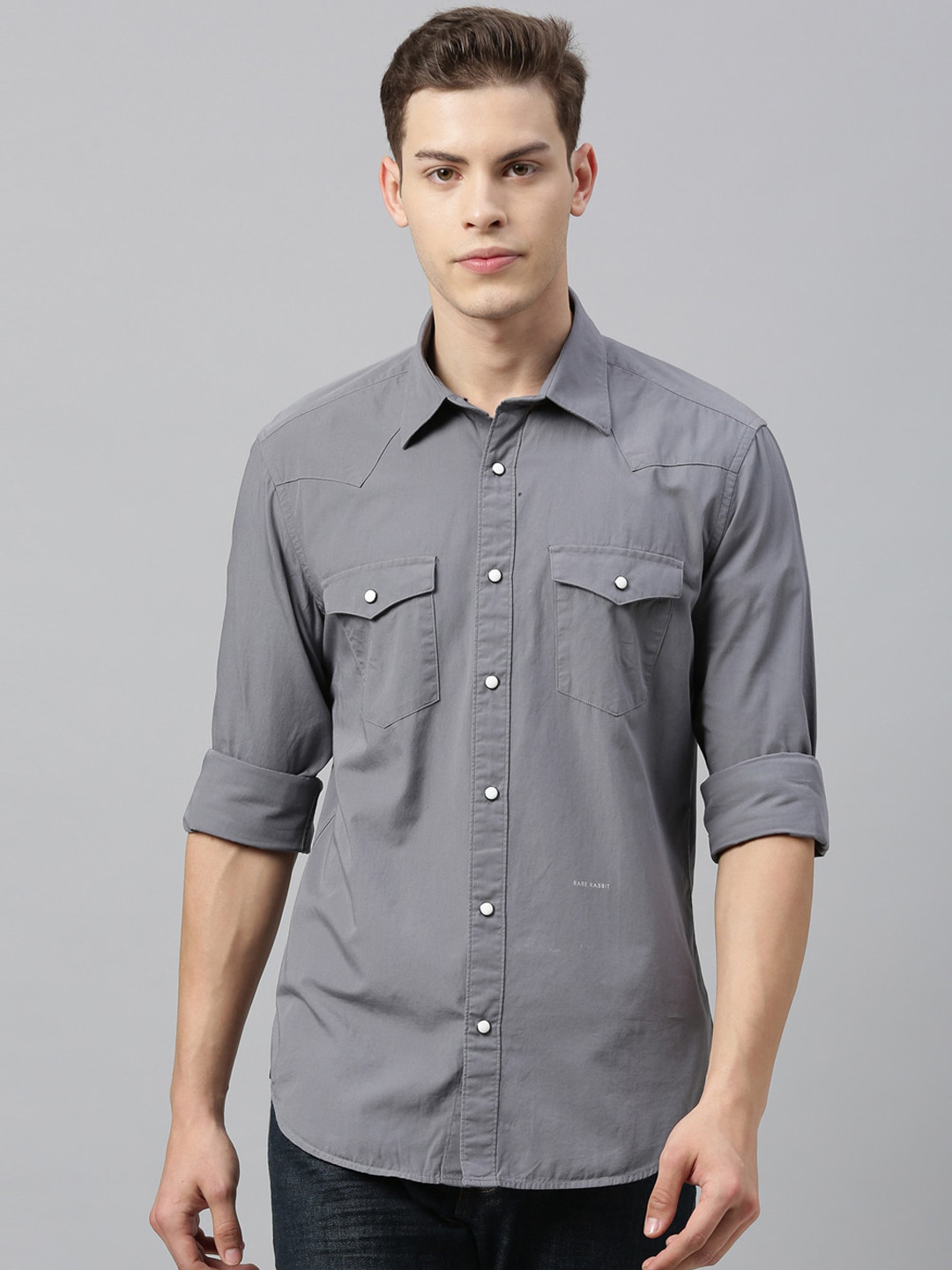 Buy RARE RABBIT Men Captain Regular Fit Solid Shirt - Shirts for Men ...