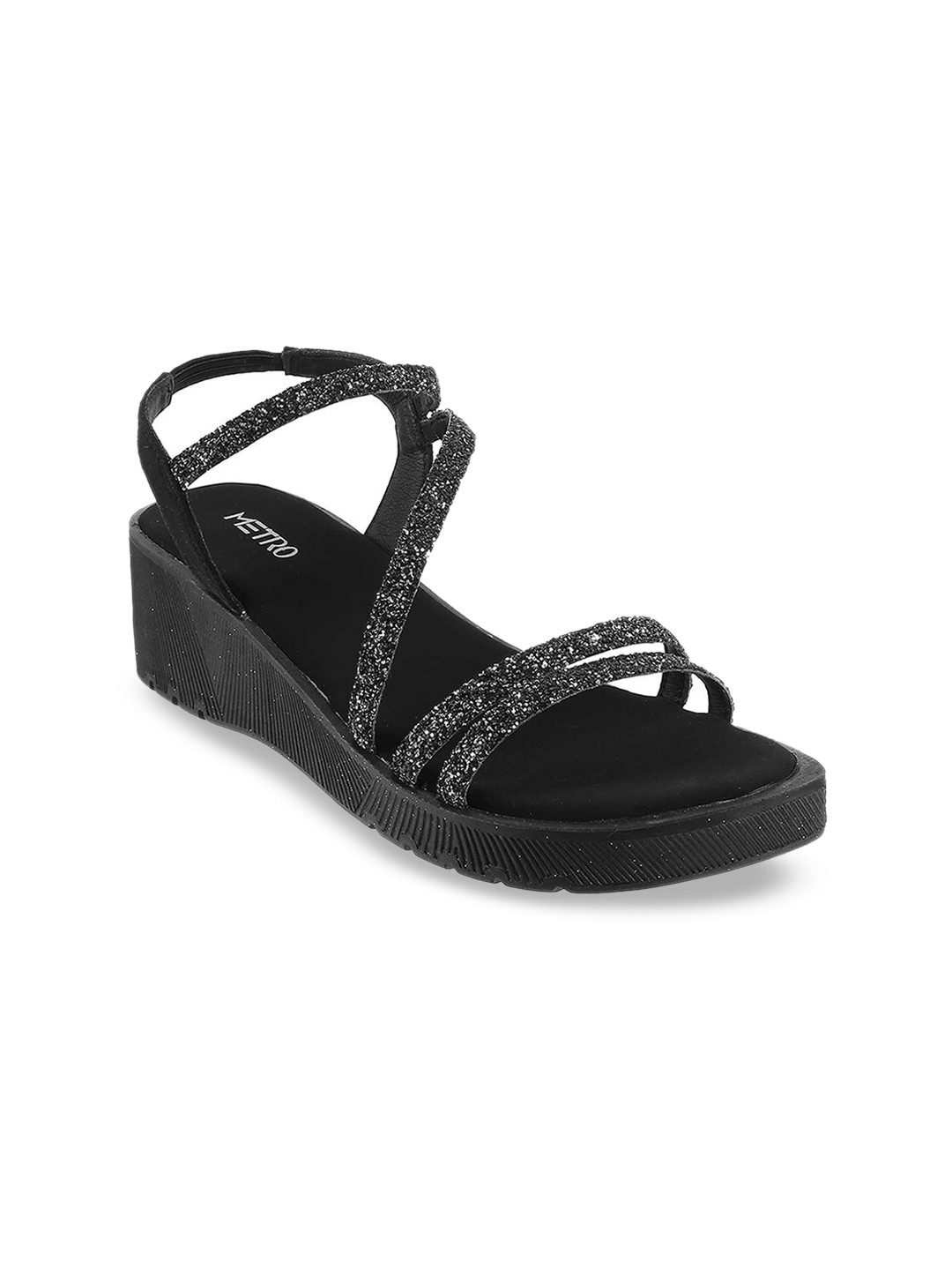 Buy Metro Women Black Embellished Heels - Heels for Women 12921664 | Myntra