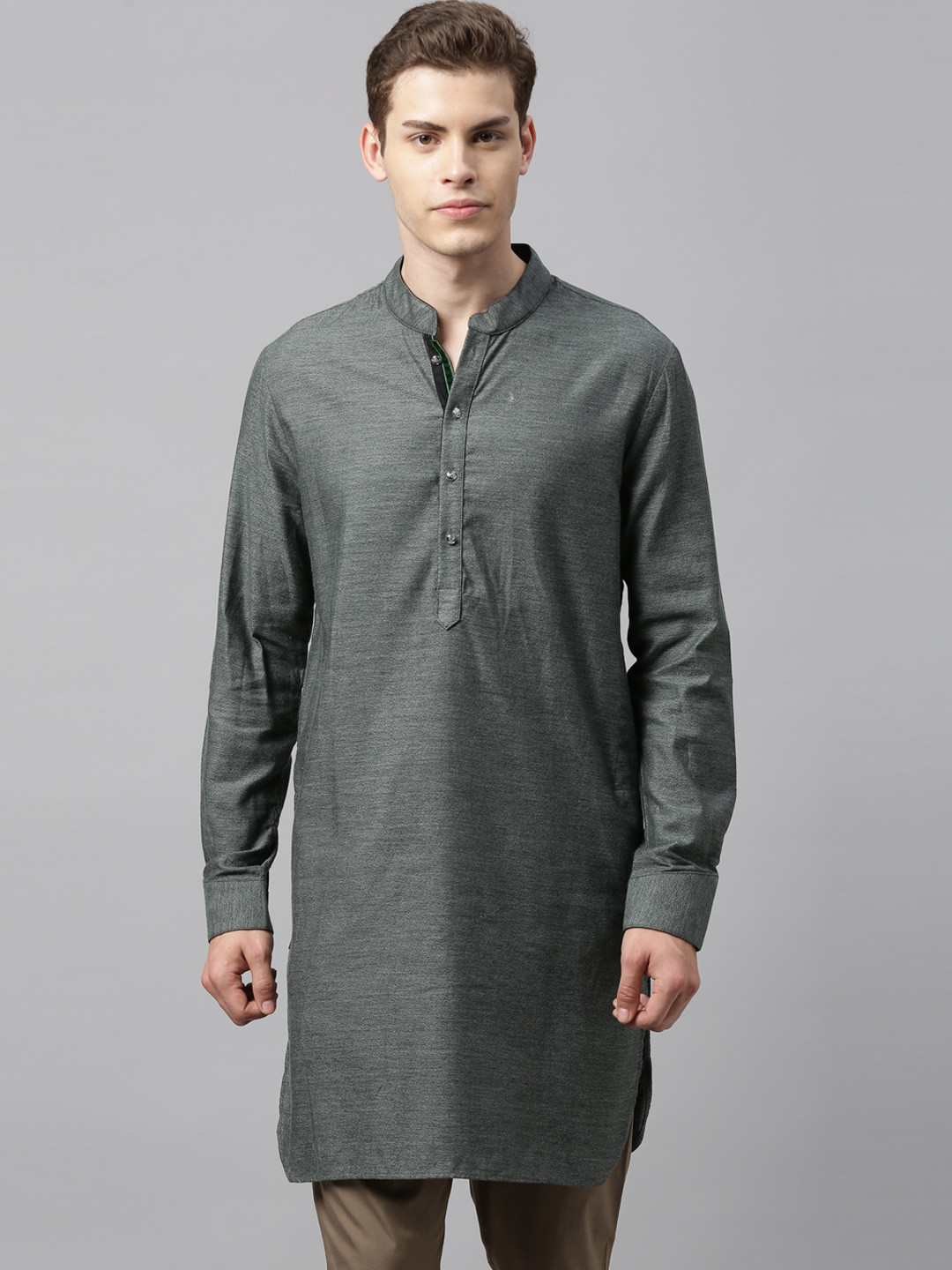 Buy RARE RABBIT Men Grey Solid Straight Kurta - Kurtas for Men 12931398 ...