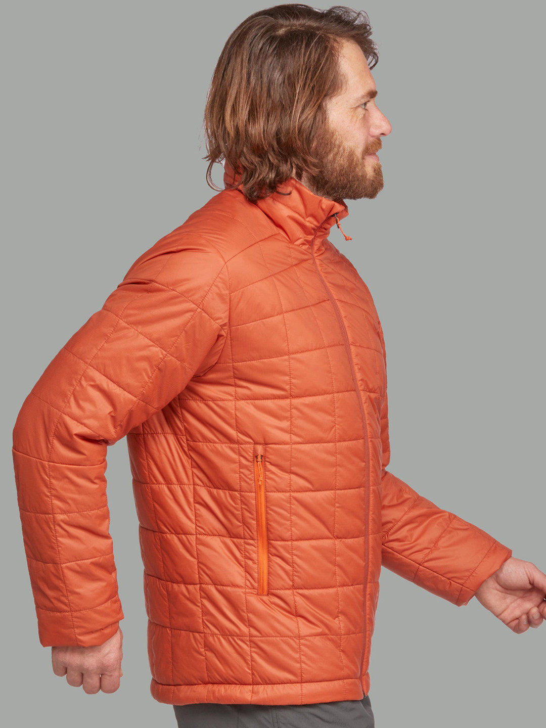 Buy FORCLAZ By Decathlon Men Solid Orange Non Hooded Synthetic Puffer ...