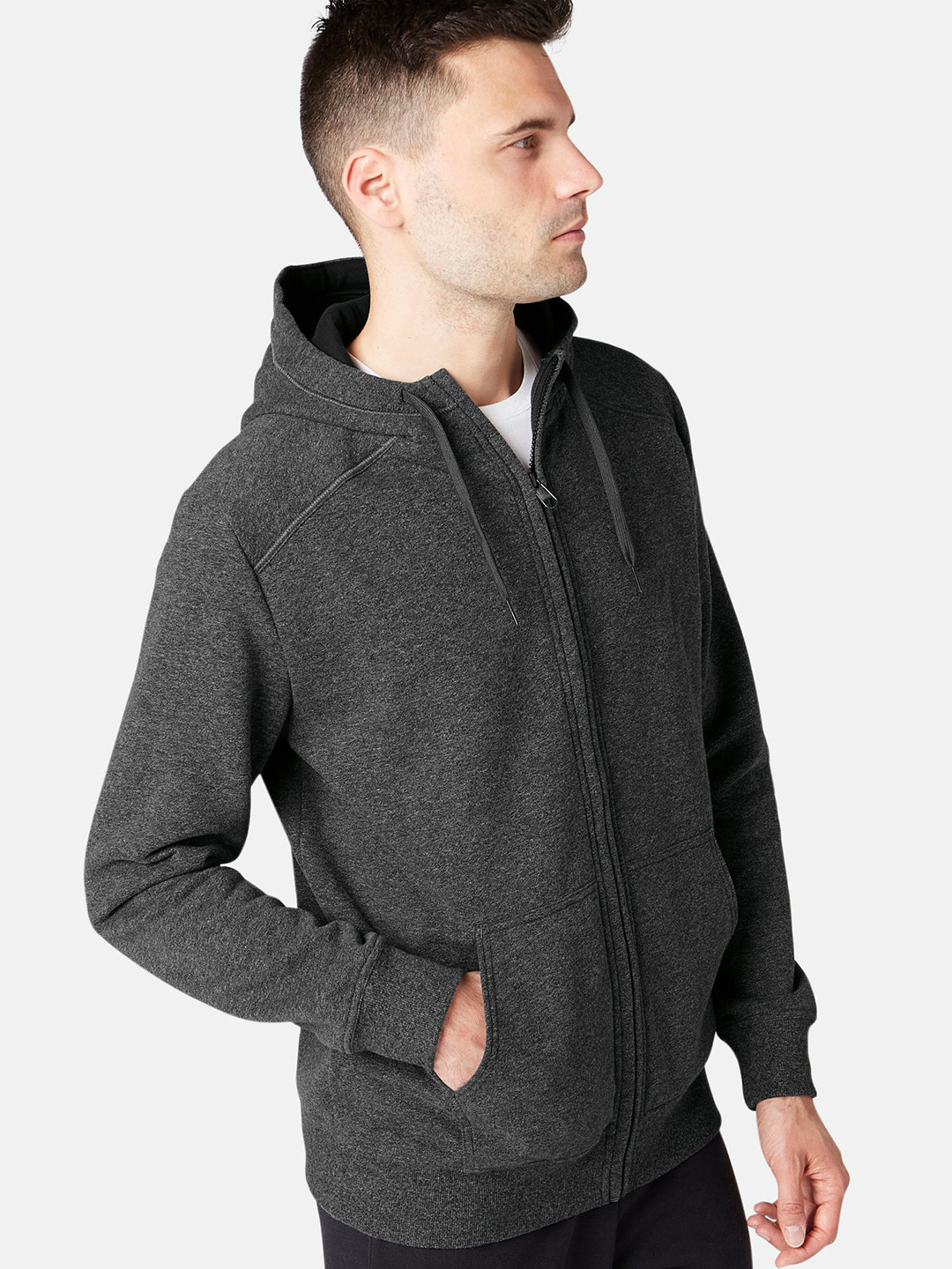 Buy Domyos By Decathlon Men Grey Solid Tailored Training Jacket ...