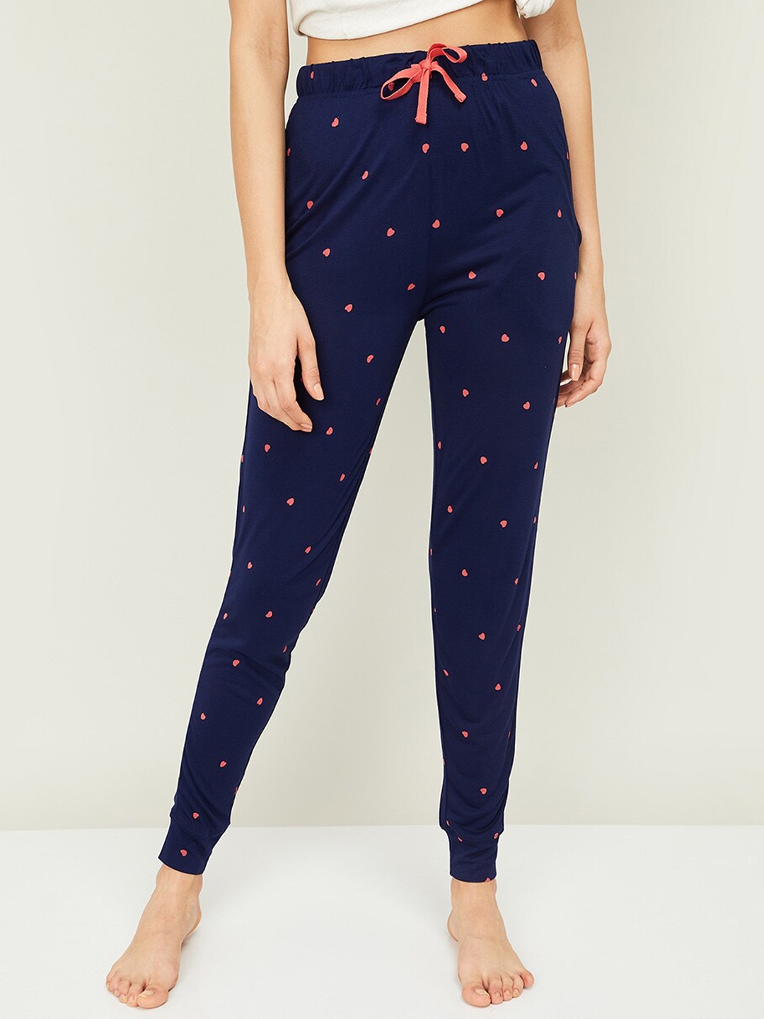 Buy Ginger By Lifestyle Women Navy Blue Printed Lounge Pants Lounge