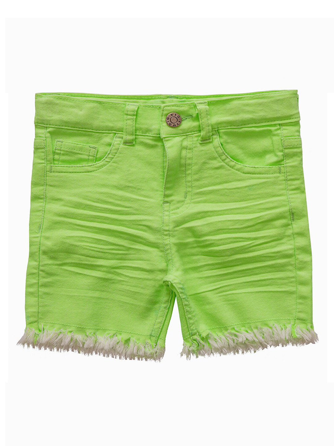 Buy Kid Studio Girls Green Solid Slim Fit Regular Shorts - Shorts for ...
