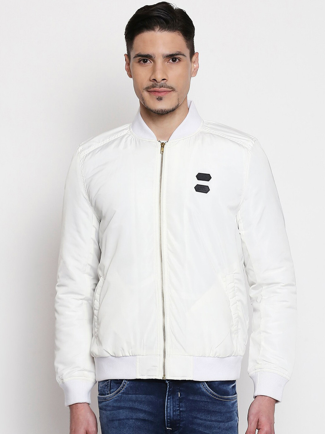 Buy Mufti Men White Solid Bomber - Jackets for Men 13208382 | Myntra