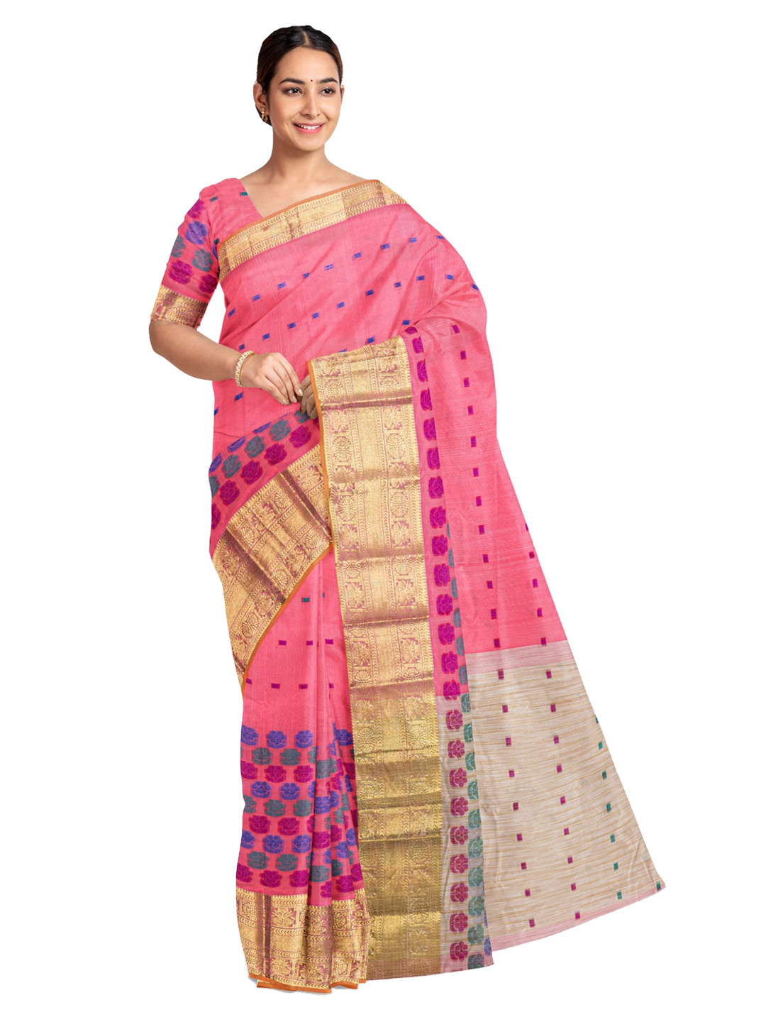 Buy KLM Fashion Mall Multicoloured Printed Silk Blend Saree - Sarees ...
