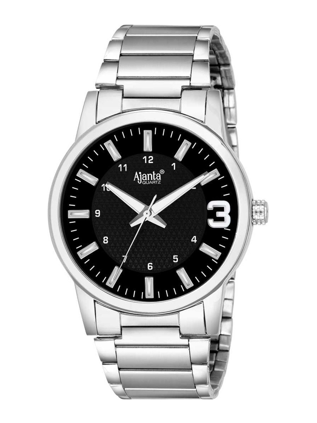 Buy Ajanta Men Silver Toned & Black Analogue Watch Ajanta_AWC1005G/4 ...