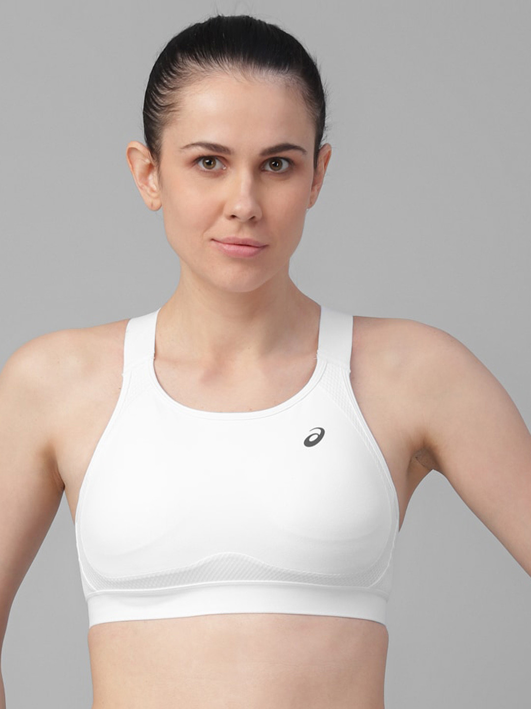 Buy ASICS Women White Solid Non Padded Zero Distraction Non Wired ...