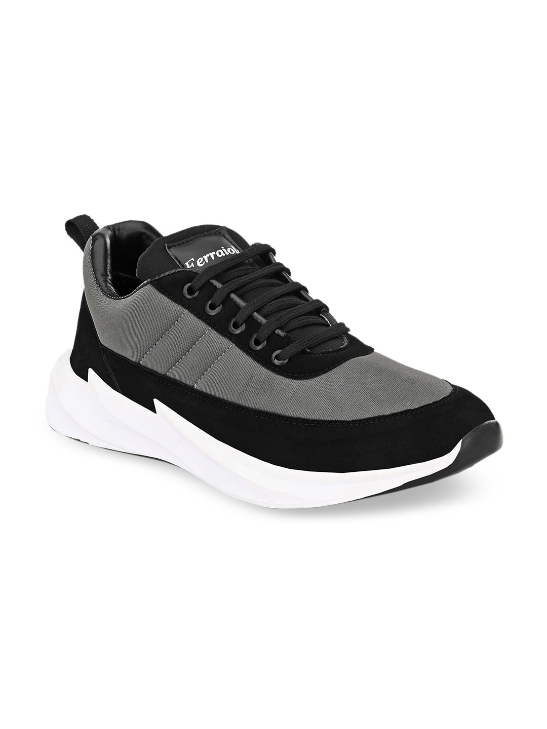 Buy Ferraiolo Men Grey And Black Colourblocked Sneakers - Casual Shoes ...