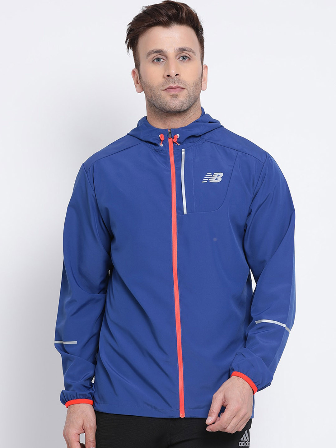 Buy New Balance Men Blue Solid Sporty Jacket - Jackets for Men 13239562 ...