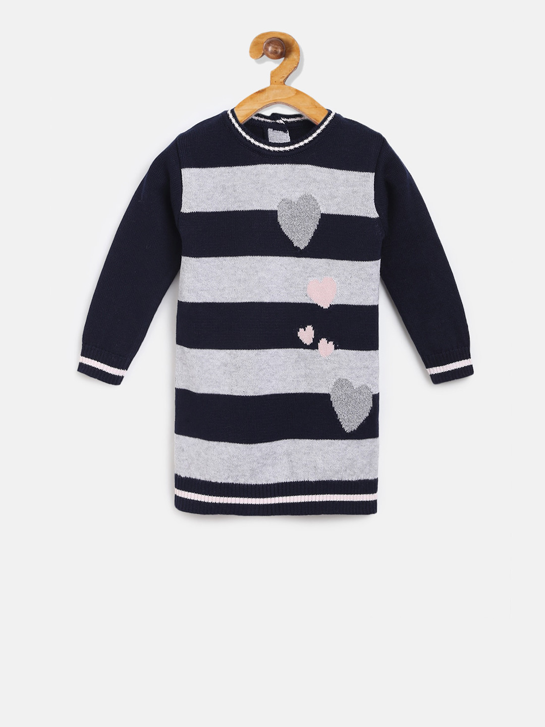 Buy Chicco Girls Navy Blue Striped Sweater Dress - Dresses for Girls ...
