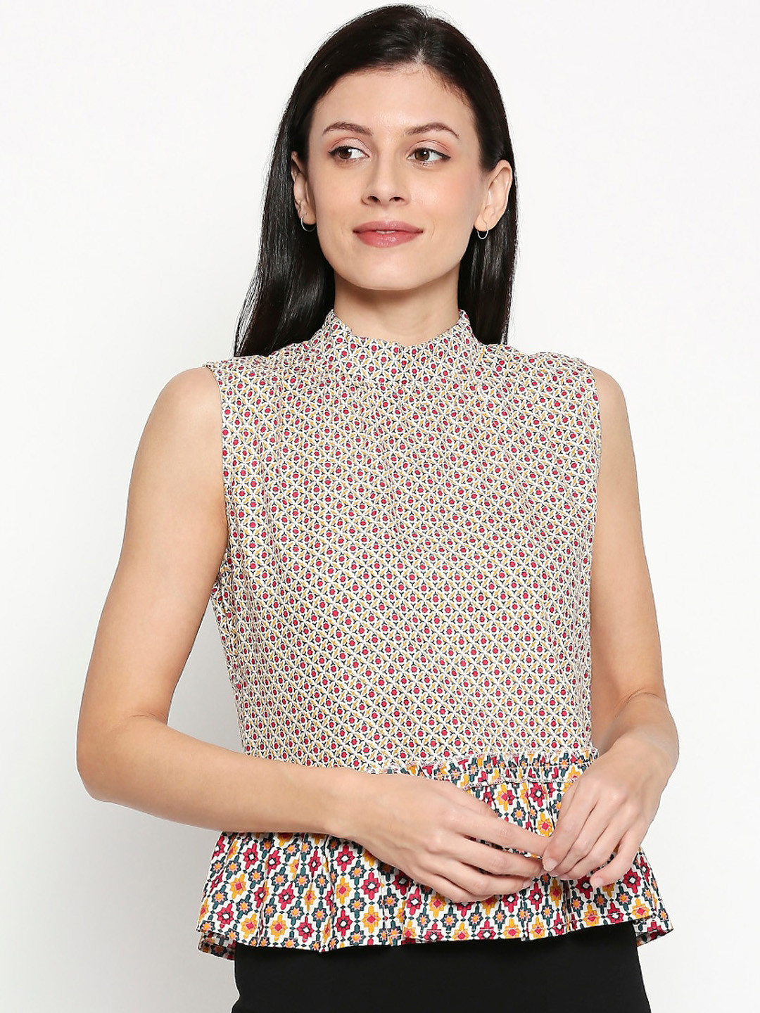 Buy People Women White & Yellow Printed Top - Tops for Women 13323932 ...