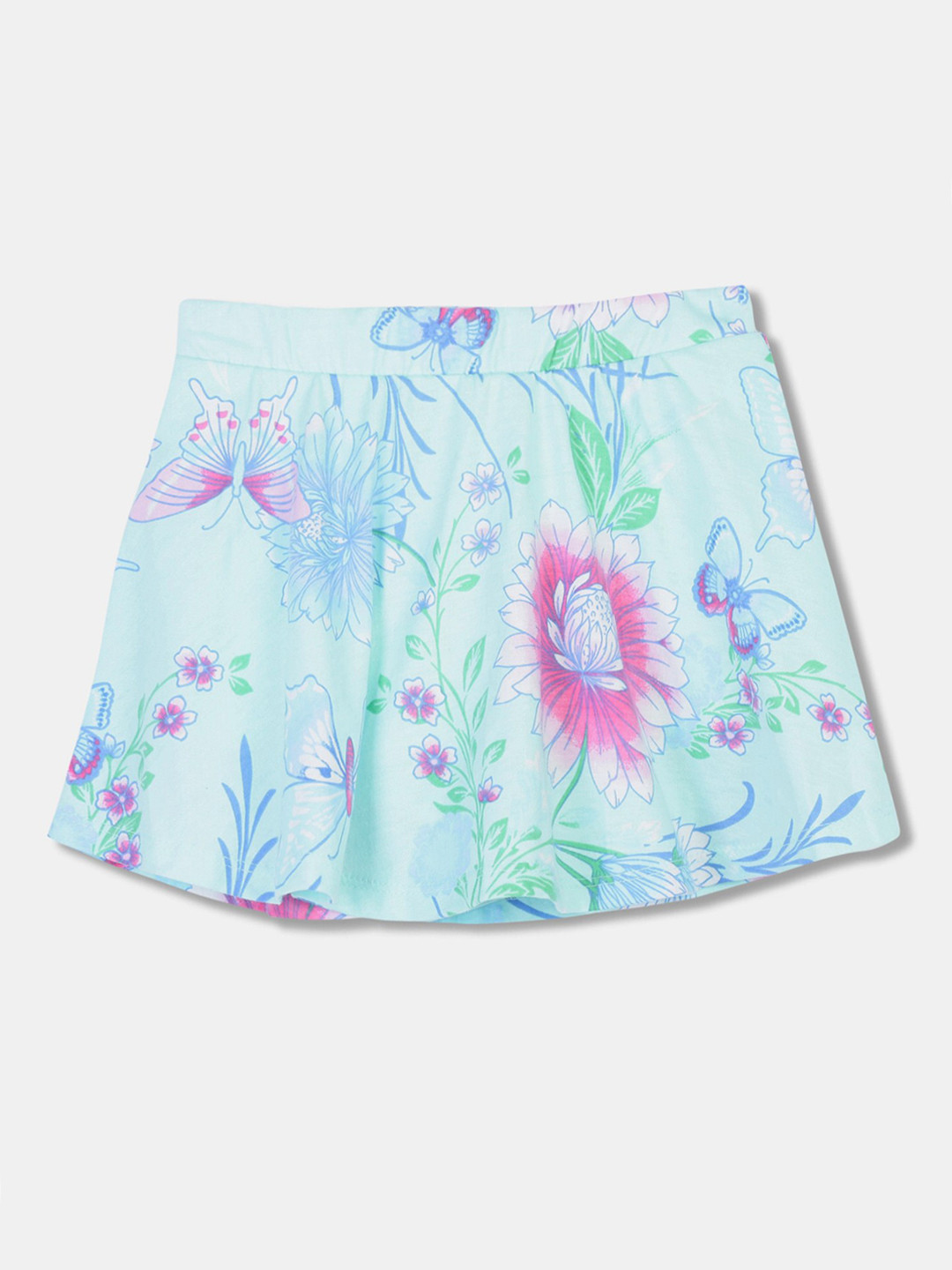 Buy The Childrens Place Girls Blue & Pink Printed A Line Knee Length ...