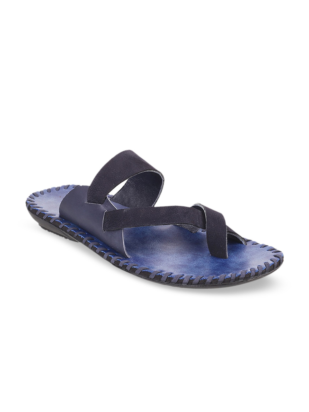 Buy Metro Men Blue Leather Comfort Sandals - Sandals for Men 13160500 ...