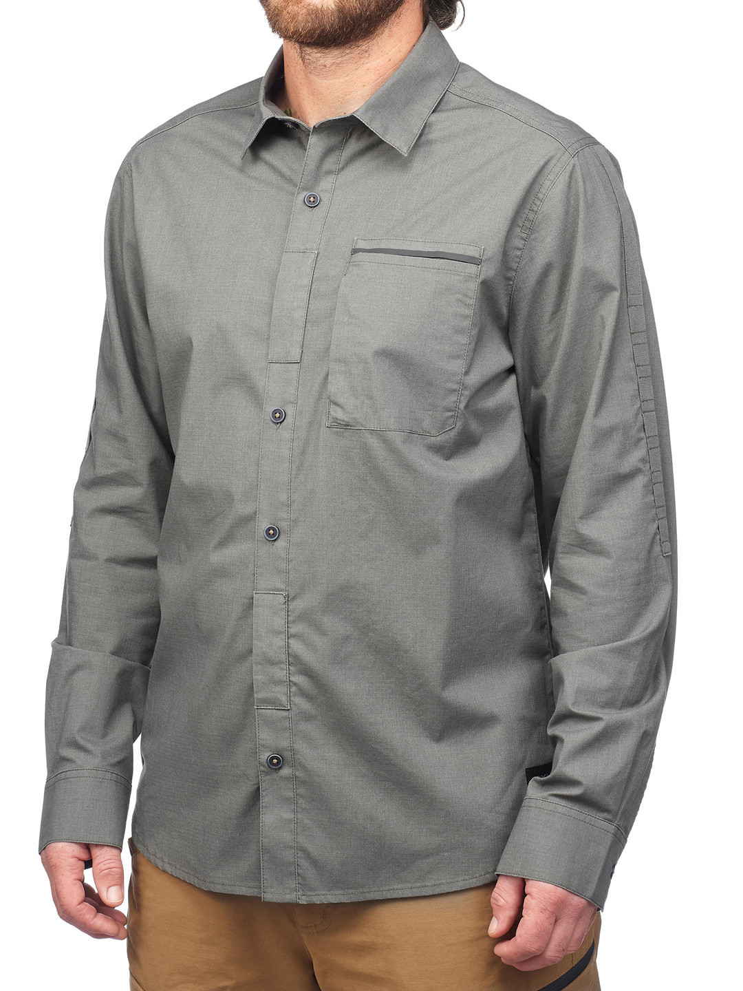 Buy FORCLAZ By Decathlon Men Grey Solid Versatile Travel Full Sleeve ...