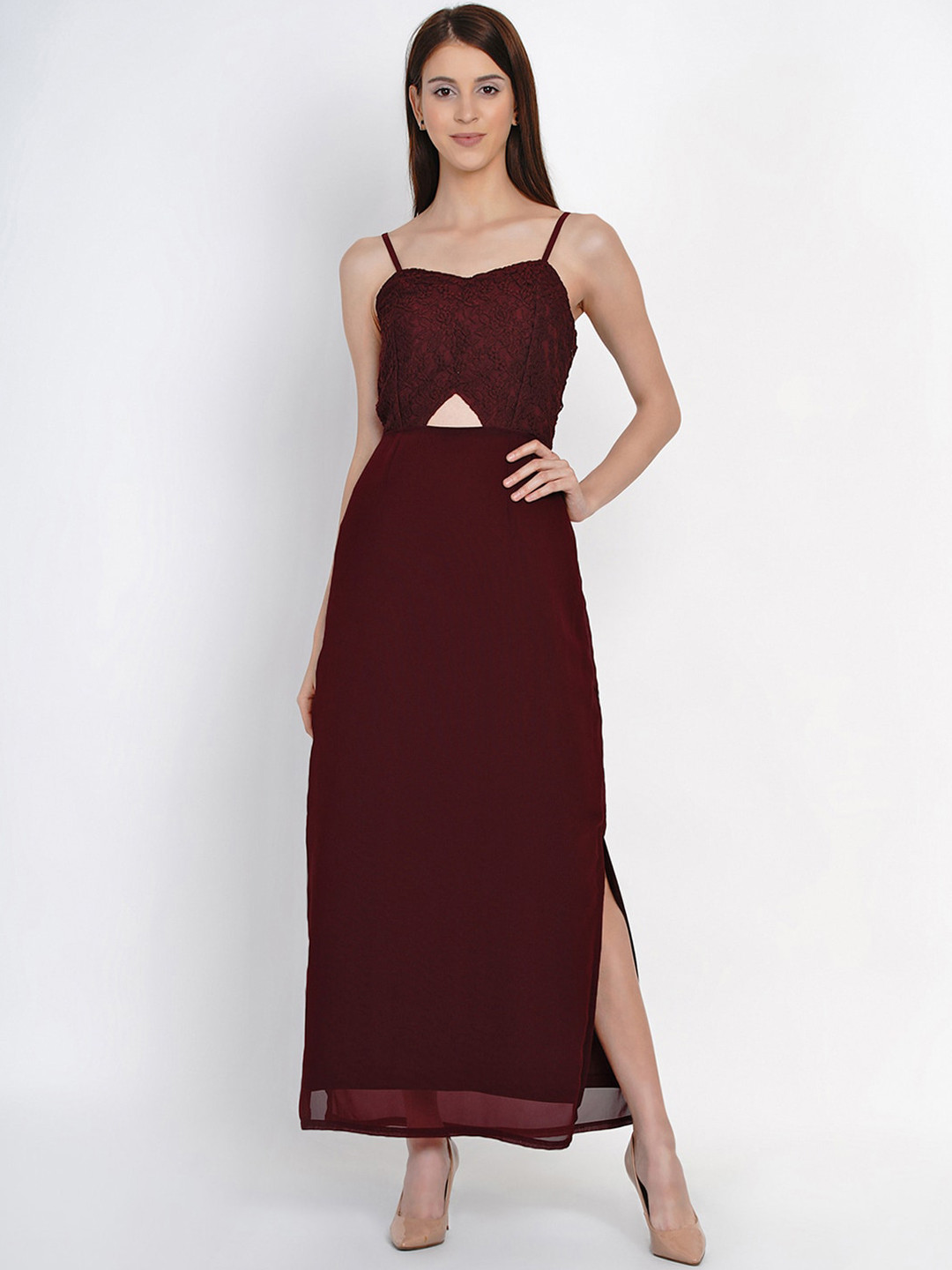 Buy Texco Women Maroon Solid Maxi Dress - Dresses for Women 13178360 ...