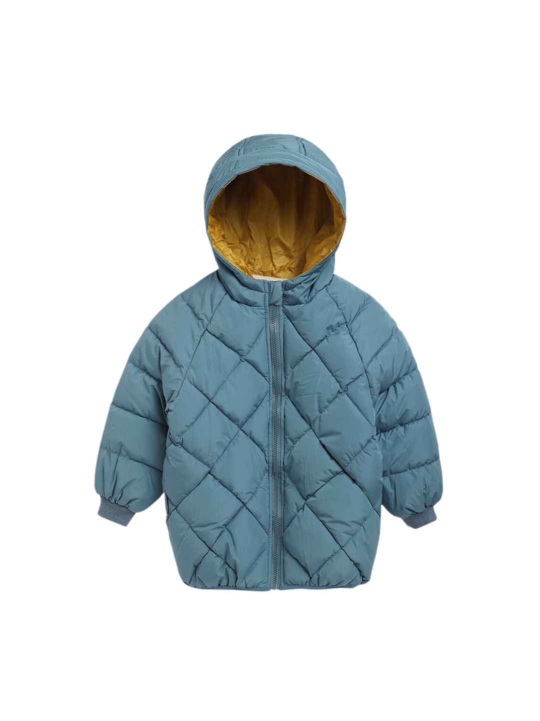 Buy Kids On Board Unisex Kids Teal Solid Quilted Jacket - Jackets for ...