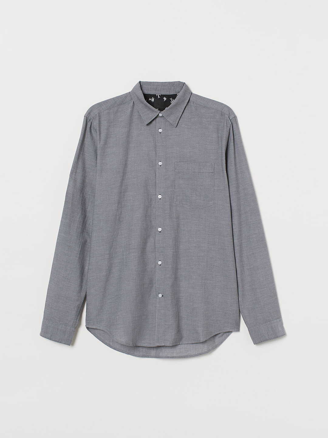 Buy H&M Men Grey Cotton Shirt Regular Fit - Shirts for Men 11491742 ...