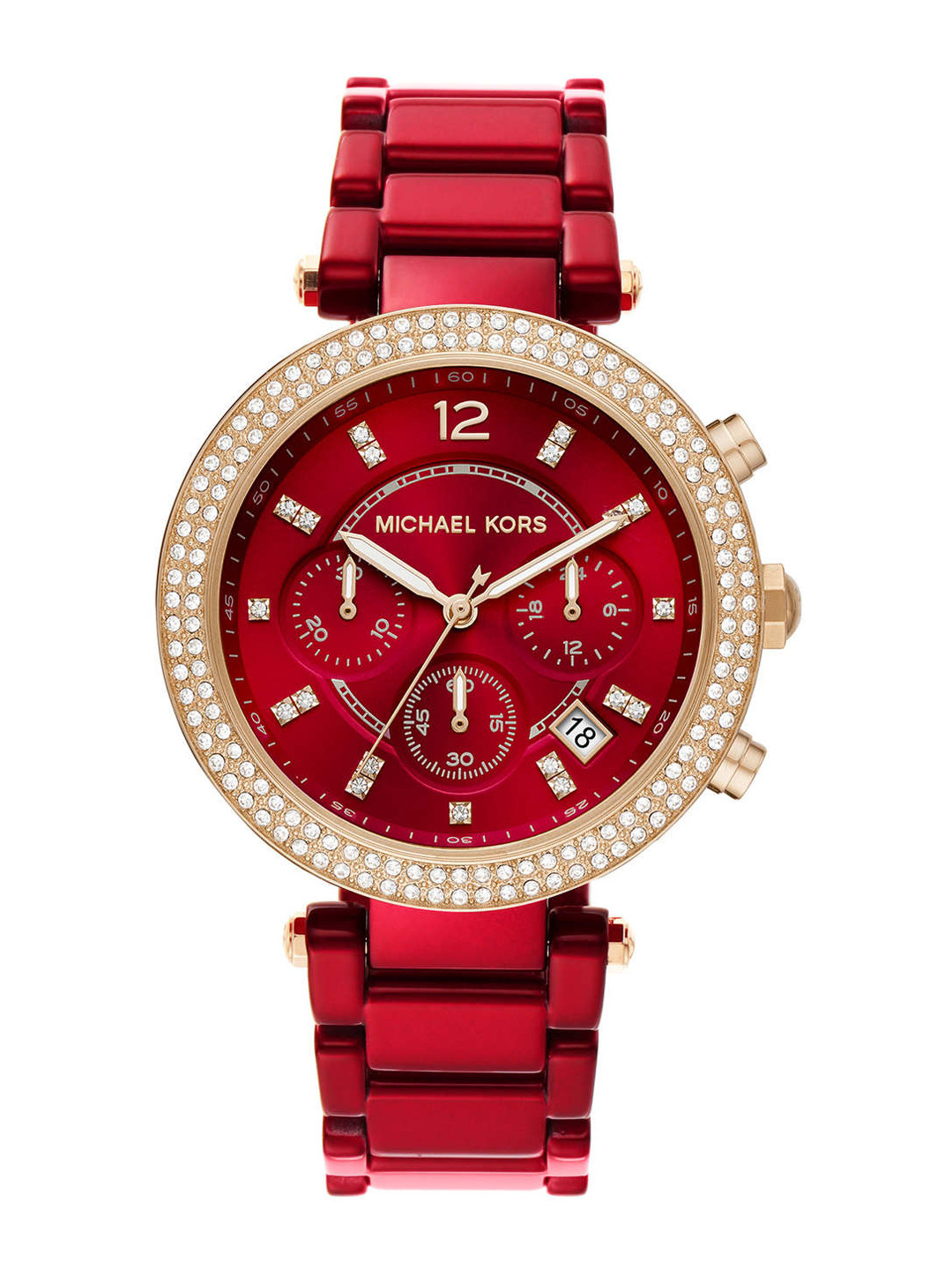 Buy Michael Kors Women Red & Gold Toned Analogue Watch MK6805 - Watches ...