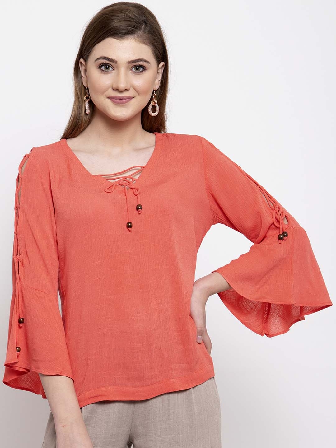 Buy Gipsy Women Orange Solid Top Tops For Women 11506642 Myntra