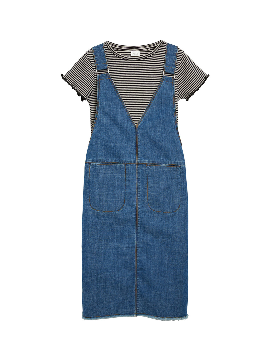 Buy Next Girls Blue Solid Pinafore Dress With Tshirt - Dresses for ...