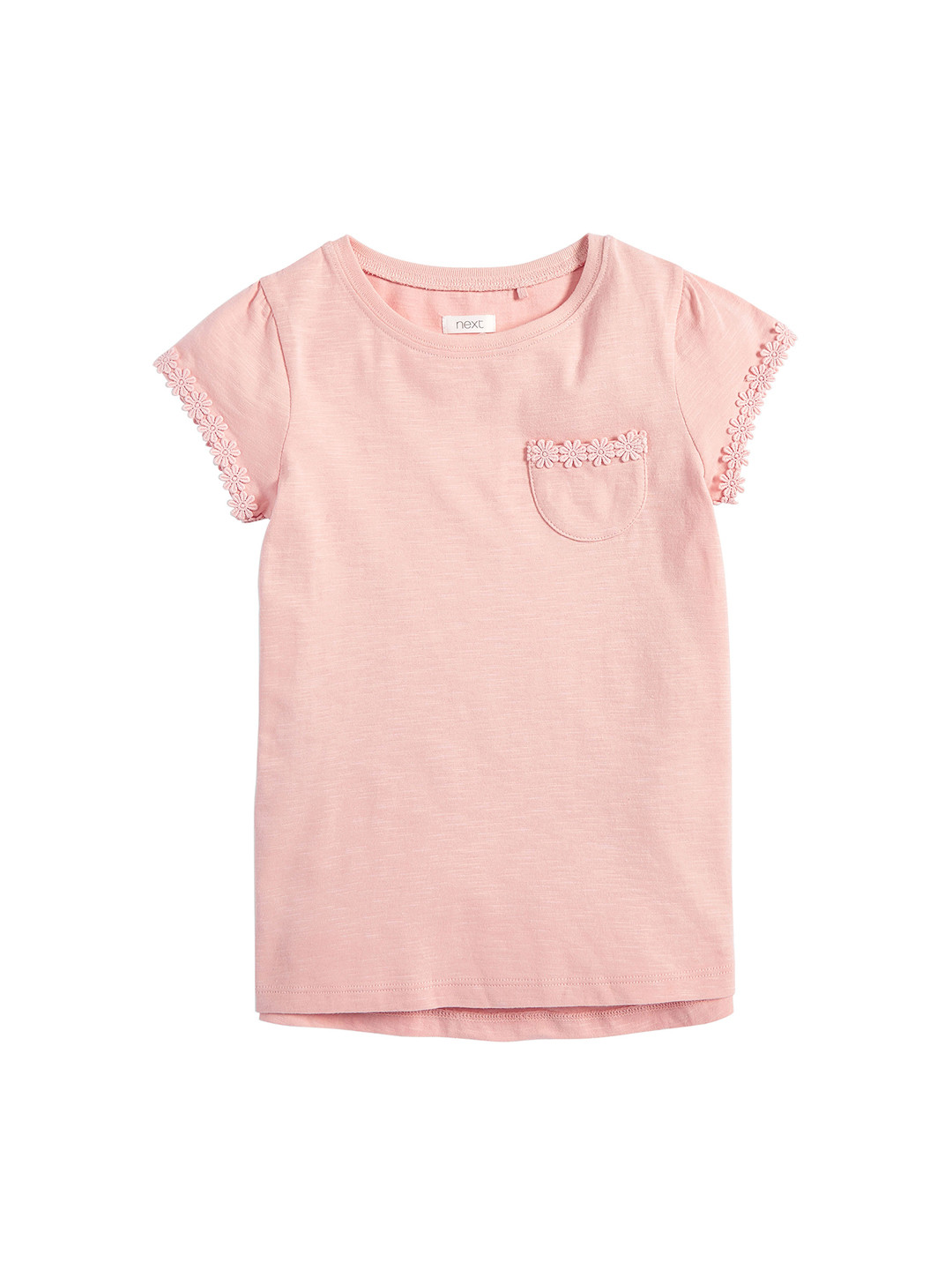 Buy Next Girls Pink Solid Round Neck Pure Cotton T Shirt - Tshirts for ...