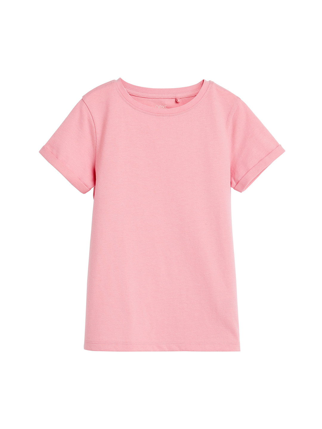 Buy Next Girls Pink Solid Round Neck Organic Cotton T Shirt - Tshirts ...