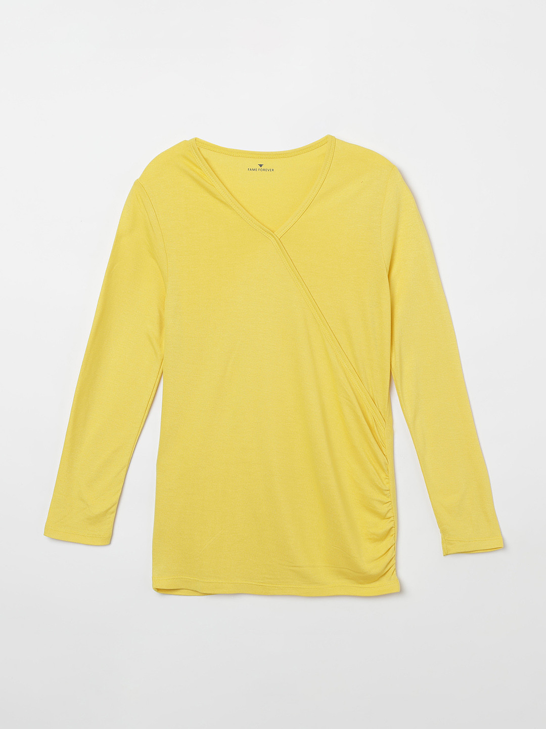 Buy Fame Forever By Lifestyle Girls Yellow Wrap Top - Tops for Girls ...