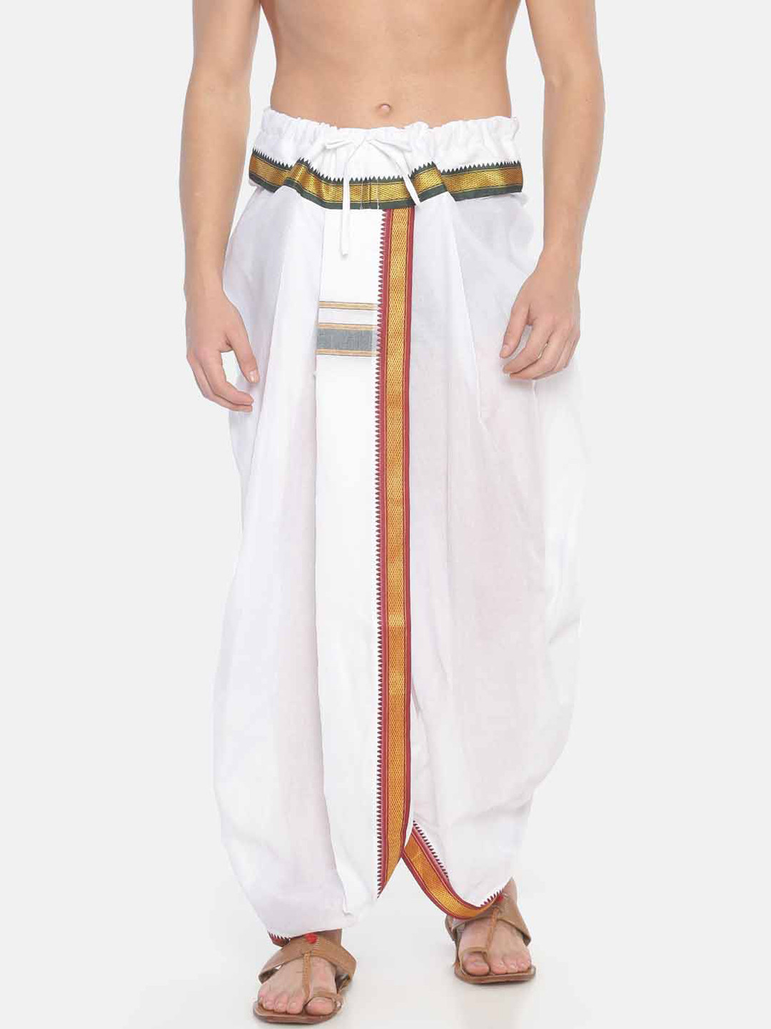 Buy Sethukrishna Men White Solid Readymade Pocket Dhoti - Dhotis for ...