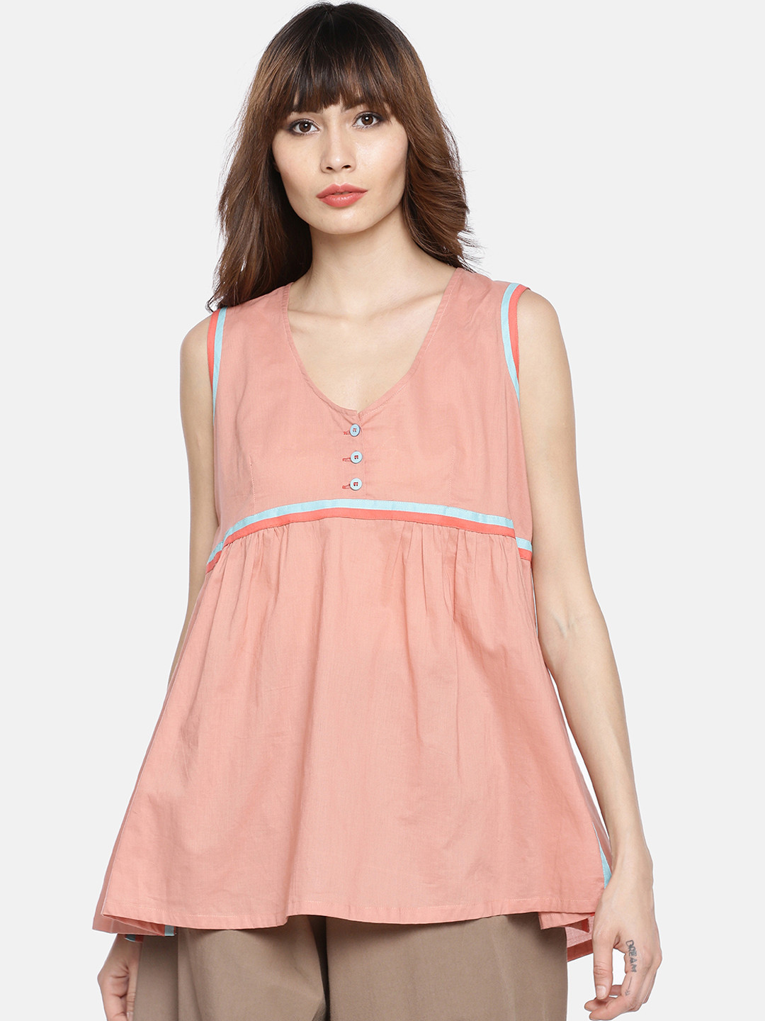 Buy GRASS By Gitika Goyal Women Pink Solid Tunic - Tunics for Women ...