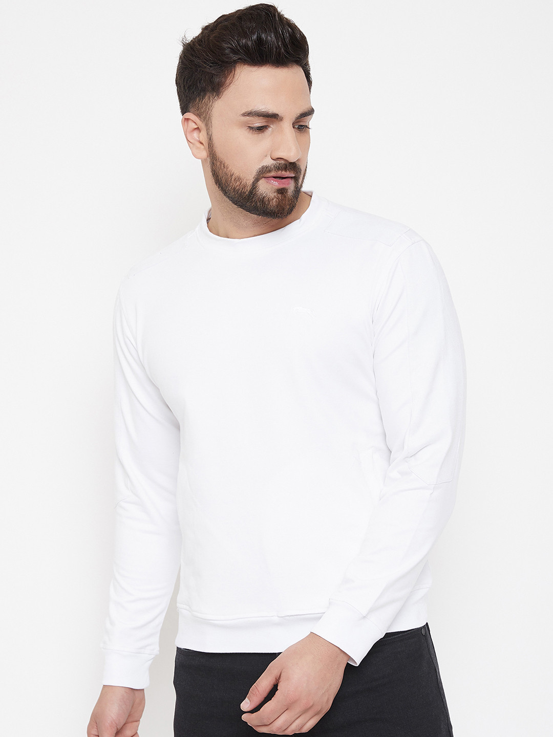 Buy JUMP USA Men White Solid Sweatshirt - Sweatshirts for Men 11525850 ...