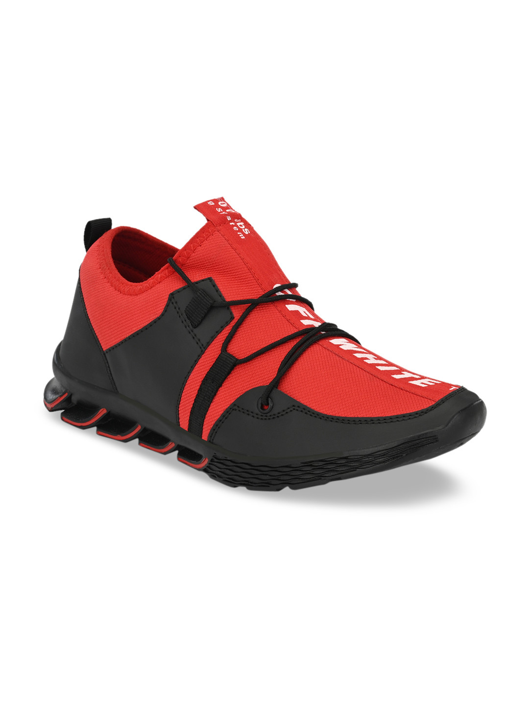 Buy AfroJack Men Red & Black Colourblocked Sneakers - Casual Shoes for ...