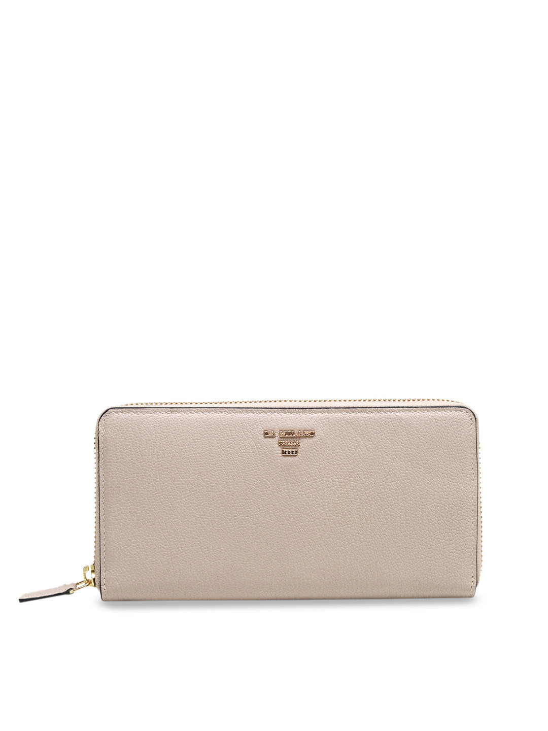 Buy Da Milano Women Off White Solid Zip Around Wallet - Wallets for ...