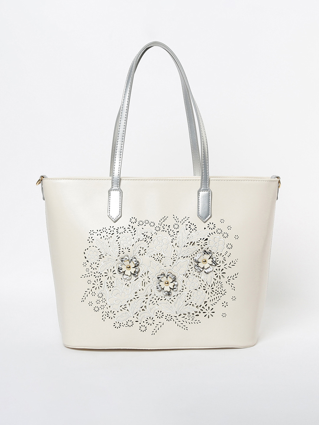 Buy Ginger By Lifestyle Cream Coloured Embellished Shoulder Bag ...