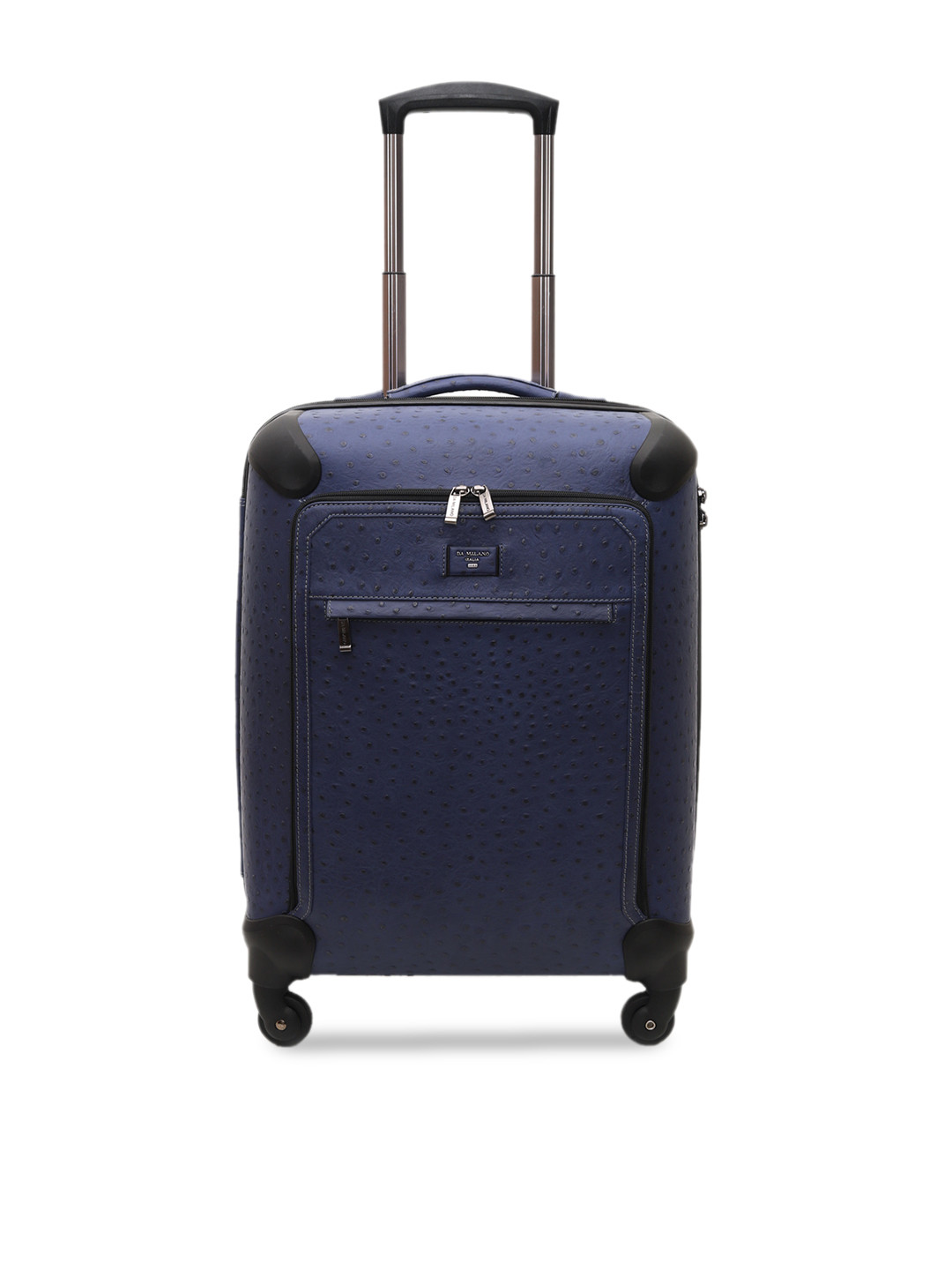 Buy Da Milano Unisex Blue Textured Medium Trolley Suitcase - Trolley ...