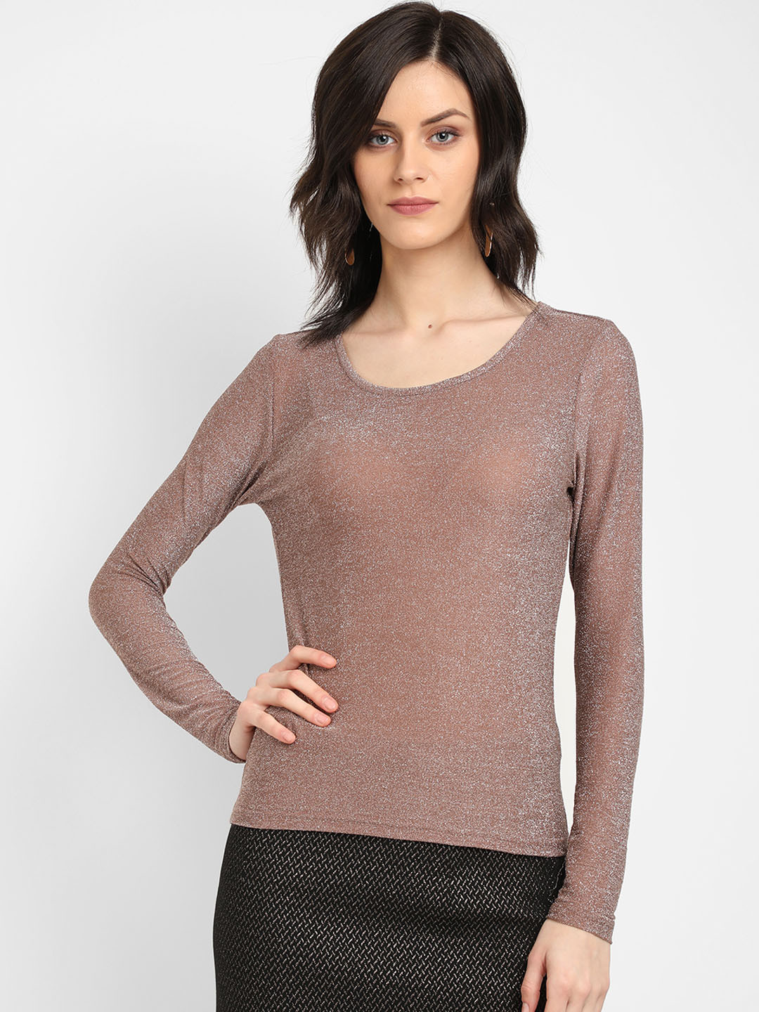 Buy COVER STORY Women Beige Embellished Top - Tops for Women 11605526 ...