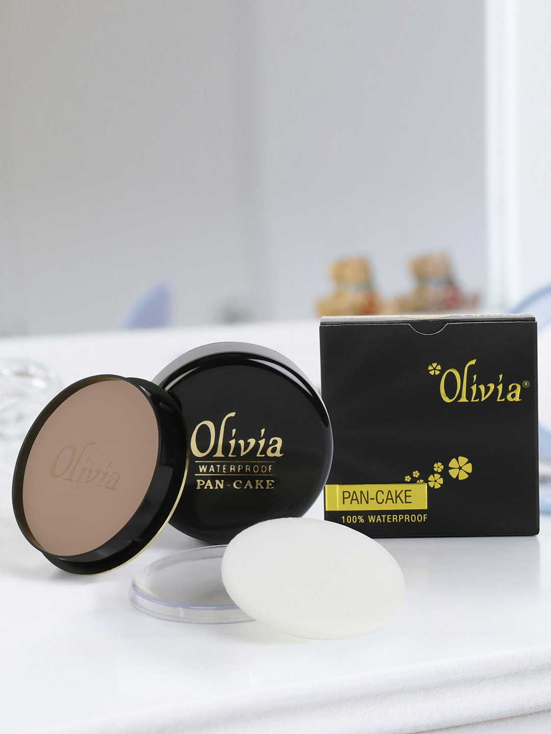 Buy Olivia Pack Of 2 100% Waterproof Pan Cake Natural Beige Makeup ...